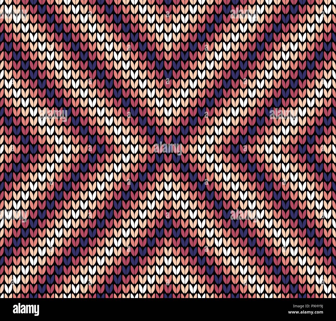 Abstract violet seamless knitting pattern with cross lines Stock Vector ...