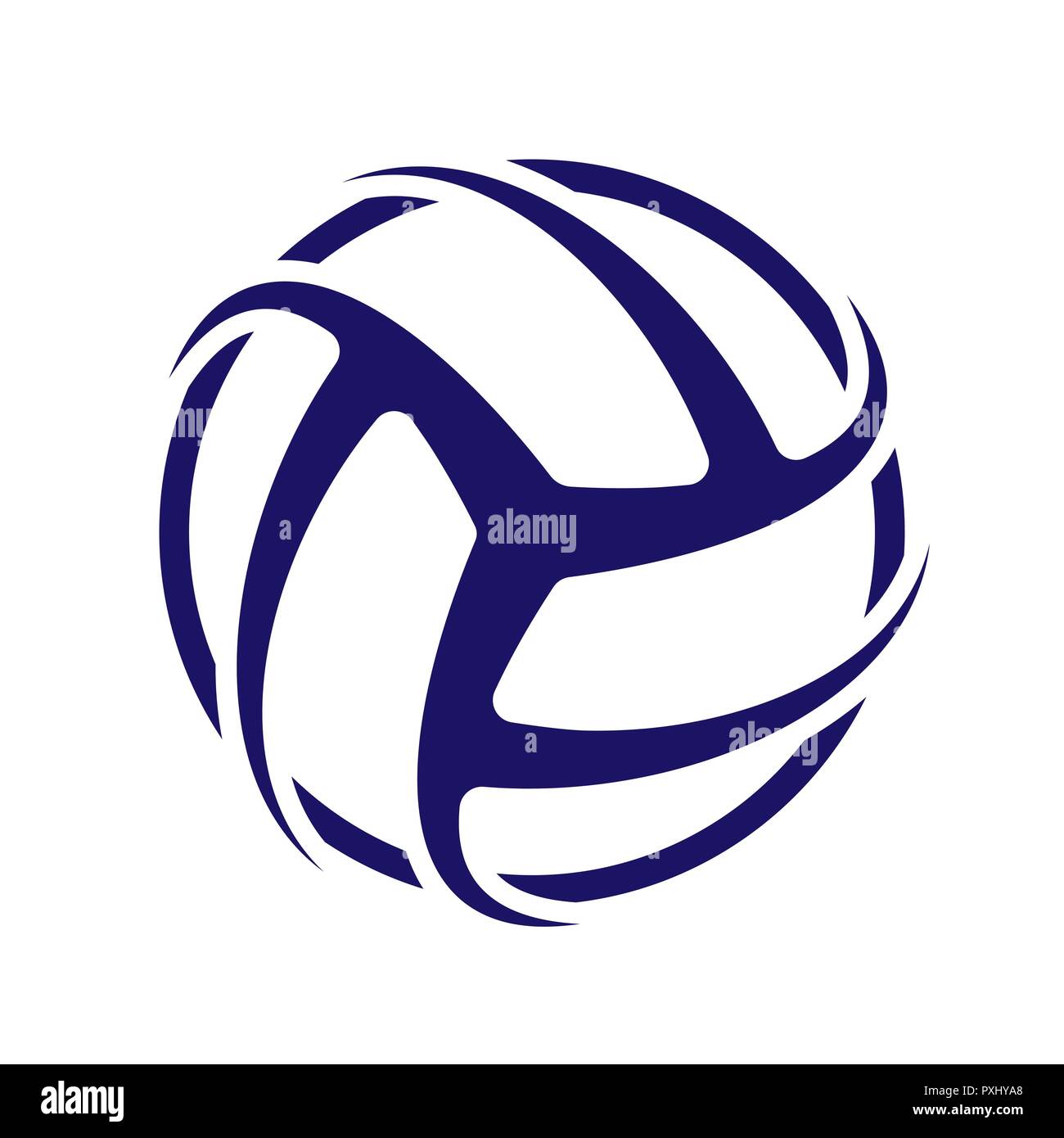 Blue abstract volleyball symbol isolated on white background Stock ...