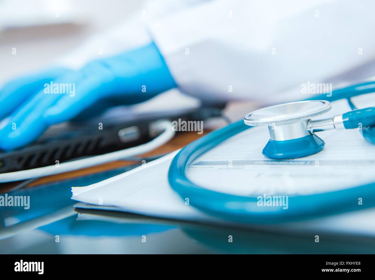 Medical Doctors Office Equipment. Stethoscope and the Medical ...