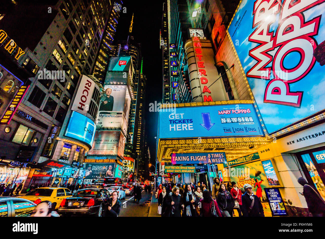 Times Square Theater District Manhattan New York, New York, USA Stock ...