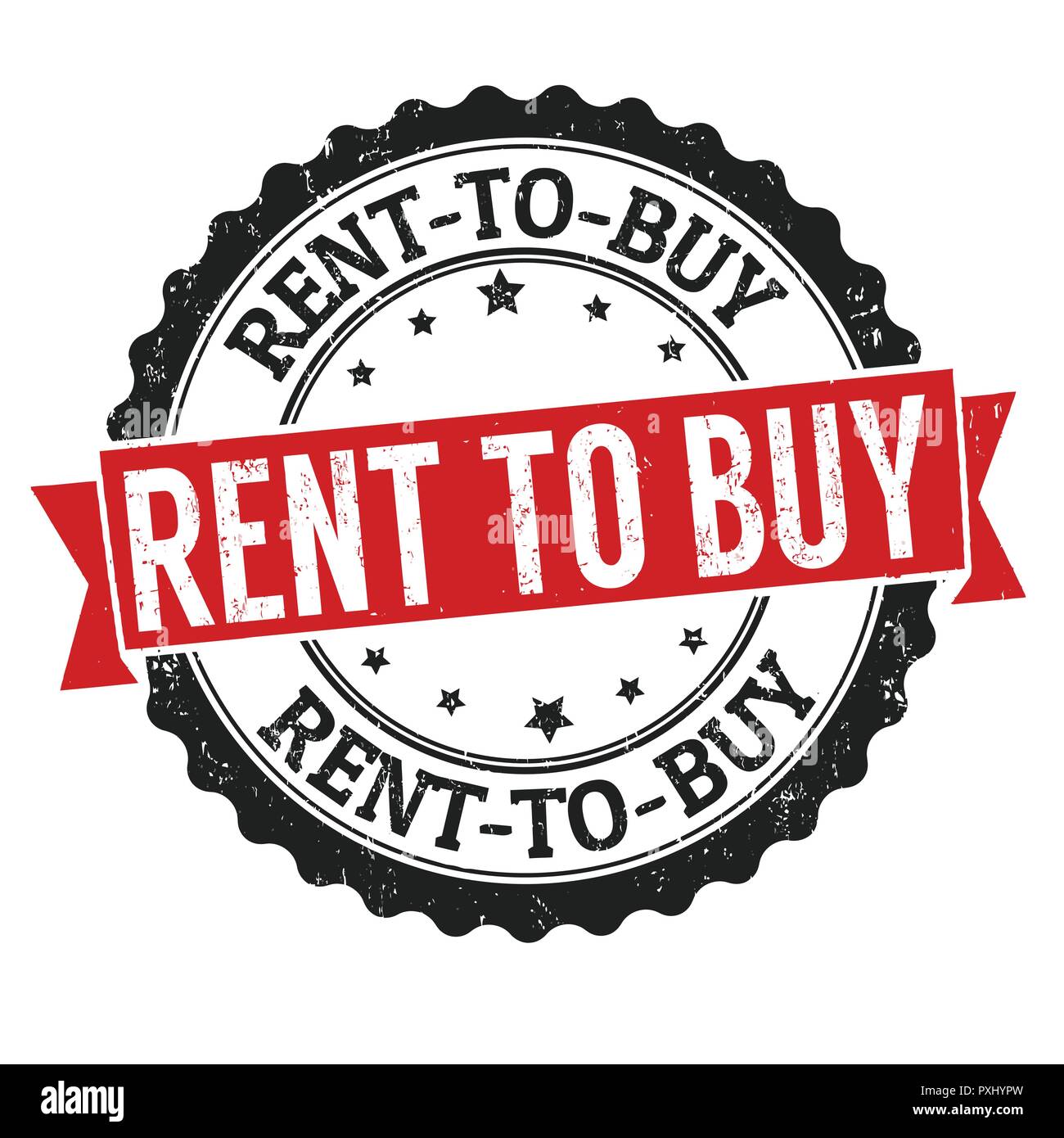 Rent to buy sign or stamp on white background, vector illustration ...
