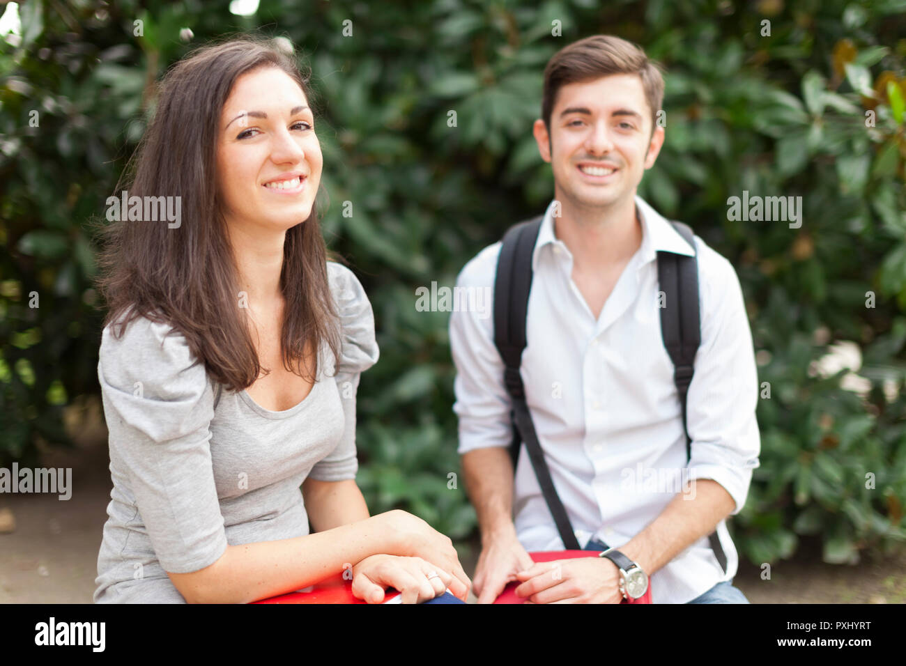 Students speaking to each other Stock Photo - Alamy