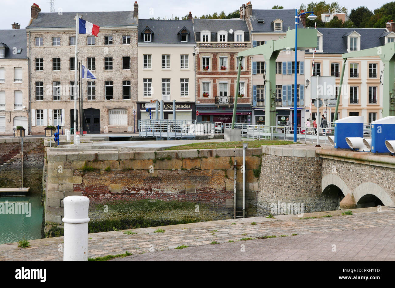 Saint-Valery-en-Caux sluice harbour, Seine-Maritime, Normandy, France ...