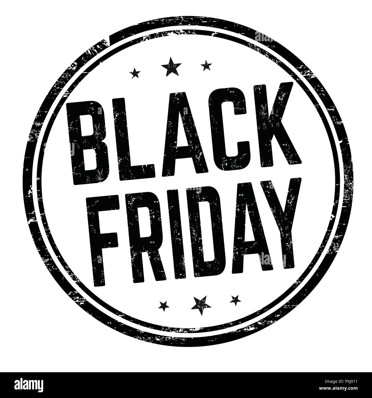 Black friday sign or stamp on white background, vector illustration ...