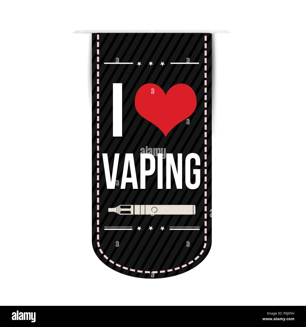 I love vaping banner design over a white background, vector ...
