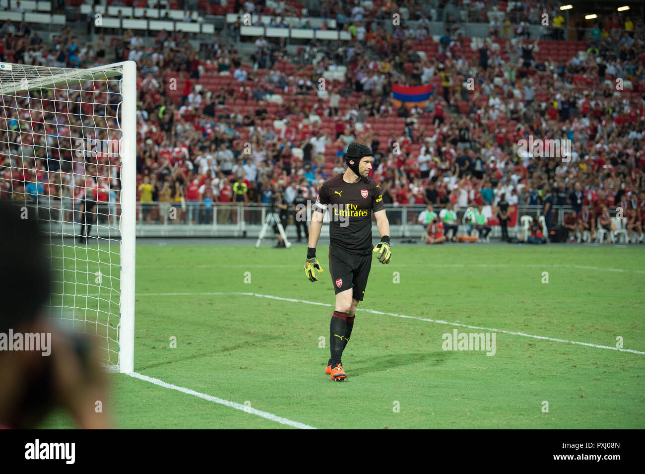Kallang-Singapore-26Jul2018:Petr cech #1 player of arsenal in action ...