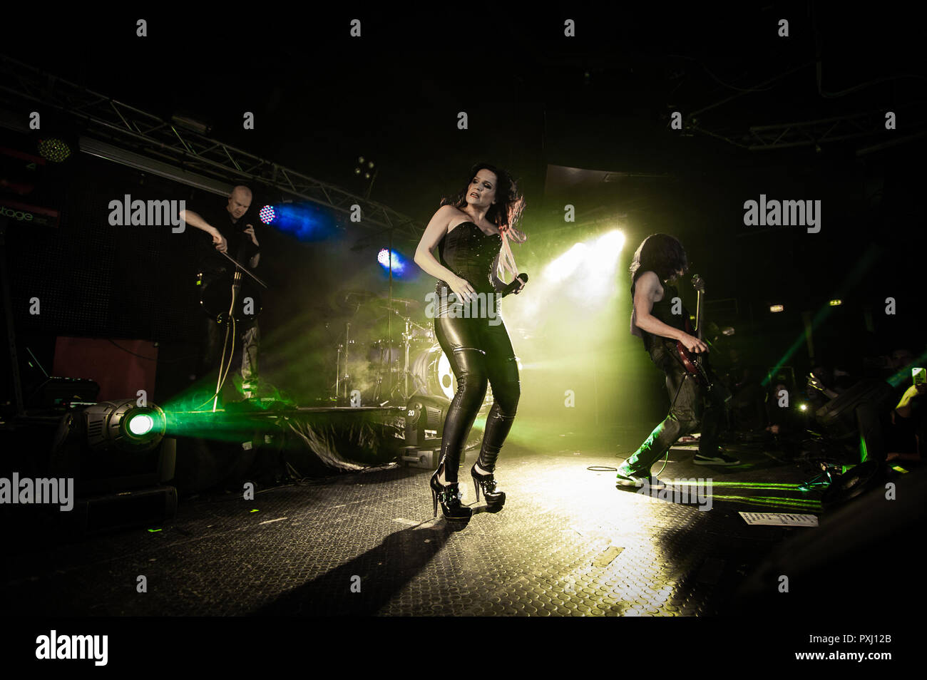 Finnish singer and songwriter, Tarja Turunen performing live on stage ...