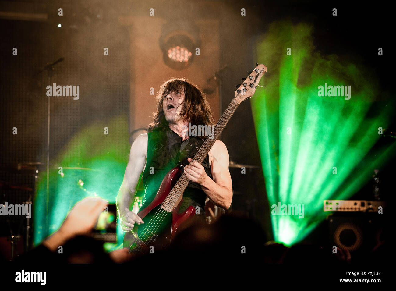 Finnish singer and songwriter, Tarja Turunen performing live on stage ...
