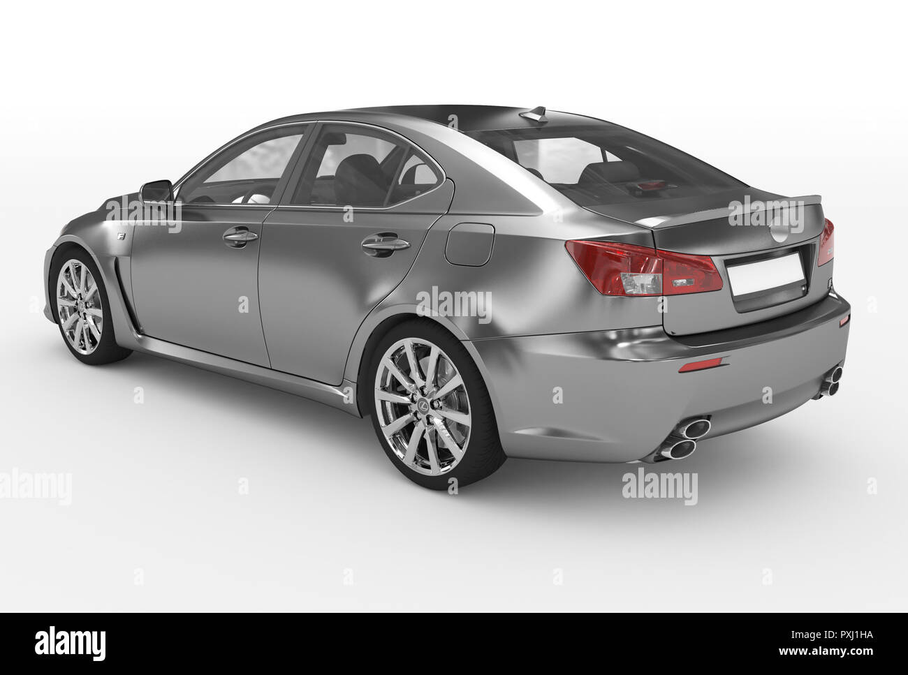 car isolated on white - metal, transparent glass - back-left side view ...