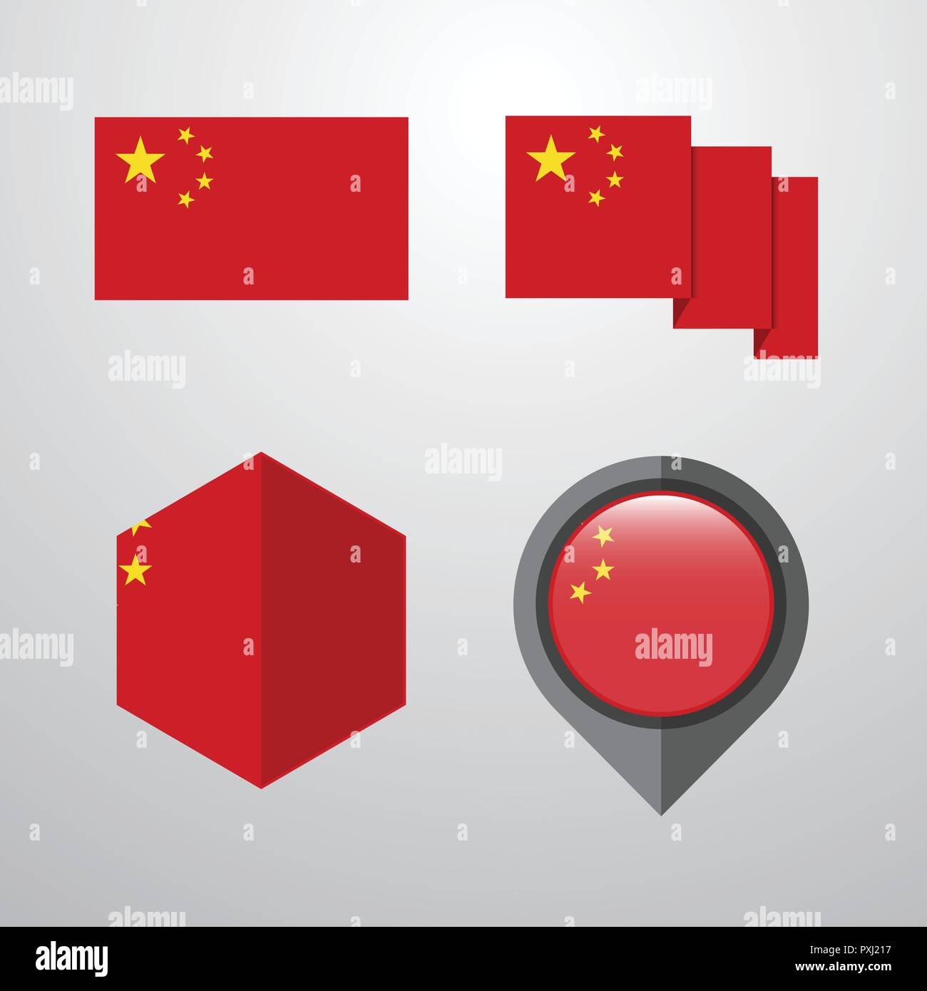China flag design set vector Stock Vector Image & Art - Alamy