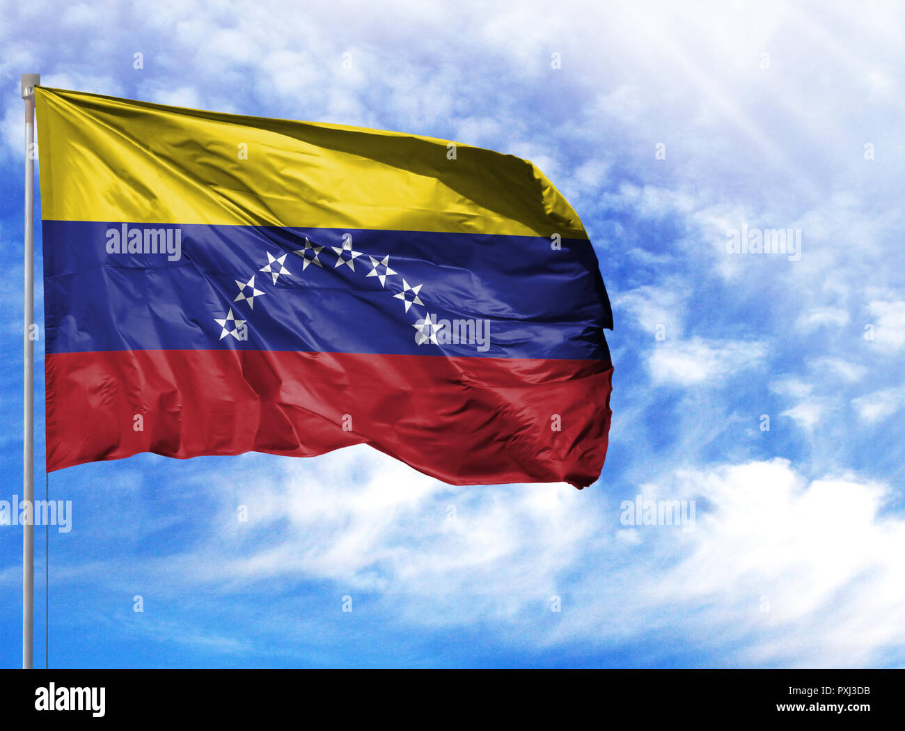 Venezuelan flag flying hi-res stock photography and images - Alamy