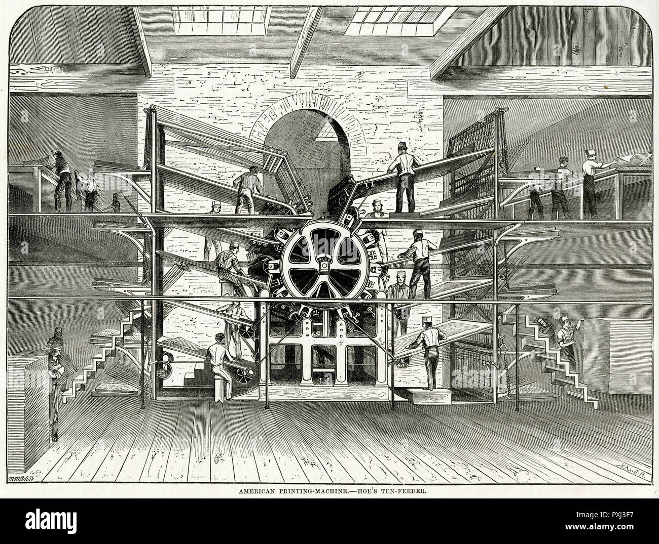 Printing Press Machine 19th Century High Resolution Stock Photography ...
