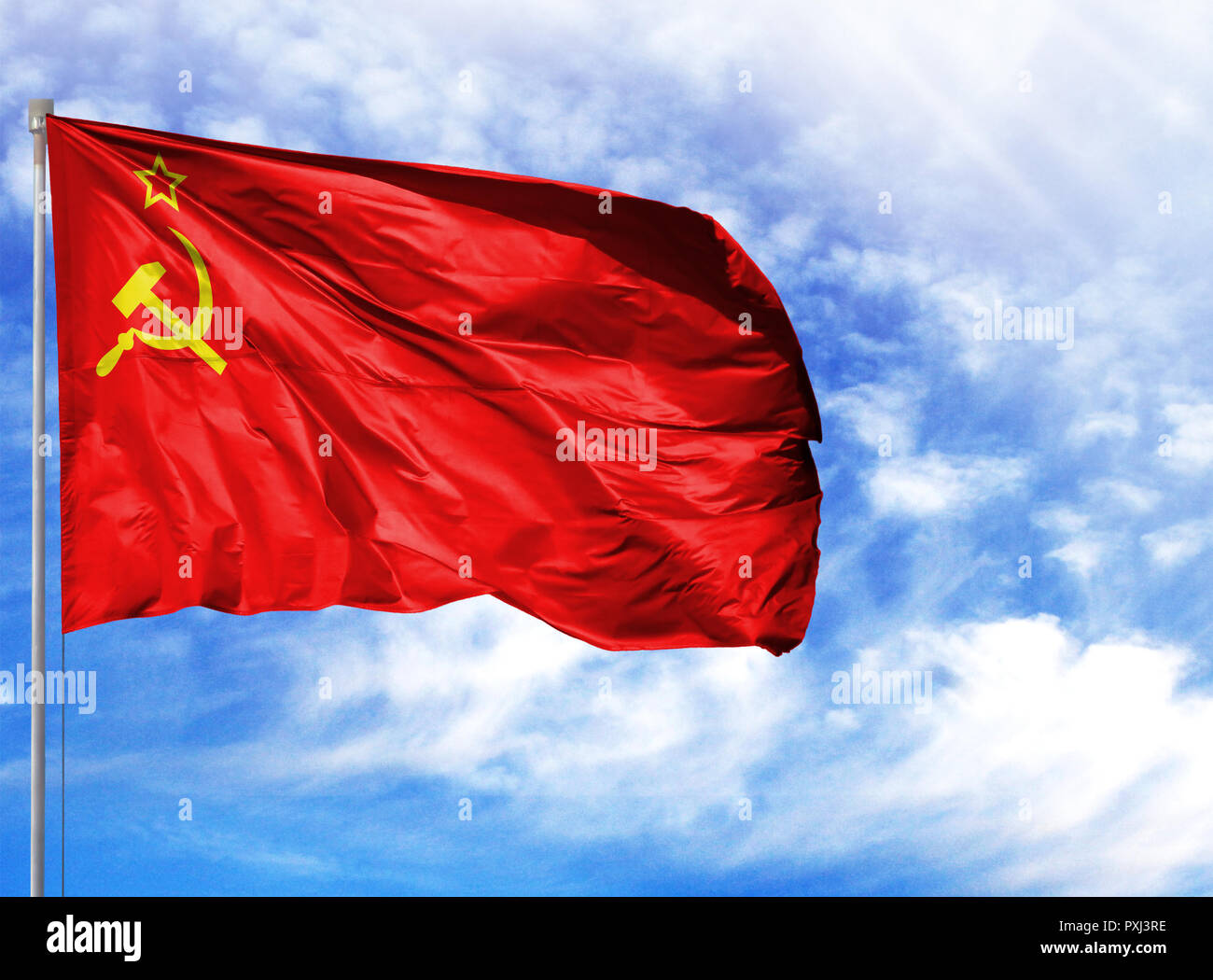 Flying soviet union flag hi-res stock photography and images - Alamy