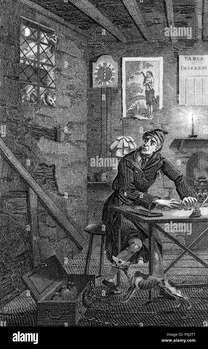 TERRIFIED MISER 1793 Stock Photo - Alamy