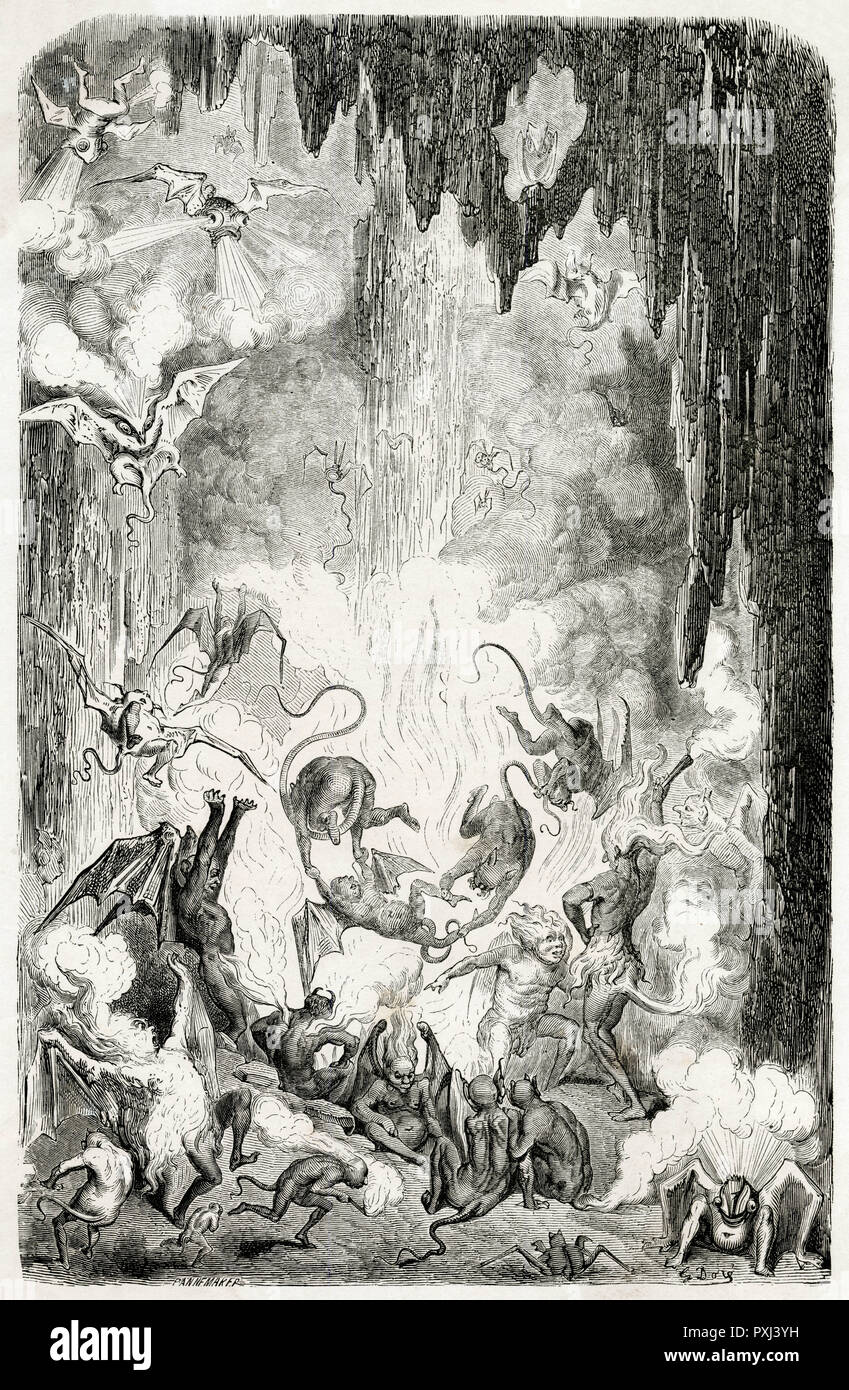 Demons in Hell Stock Photo - Alamy