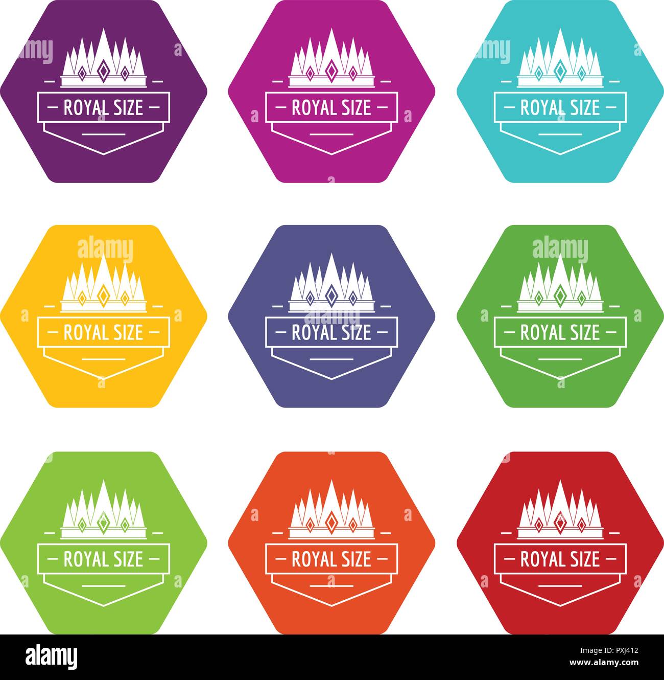 Royal size icons set 9 vector Stock Vector Image & Art - Alamy
