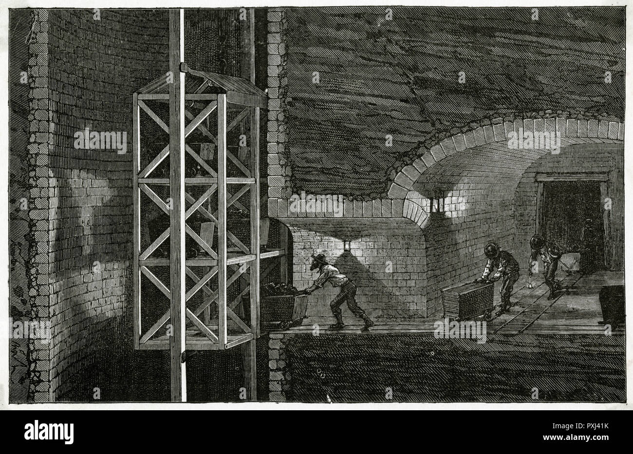 FRENCH COAL MINE 1867 Stock Photo - Alamy