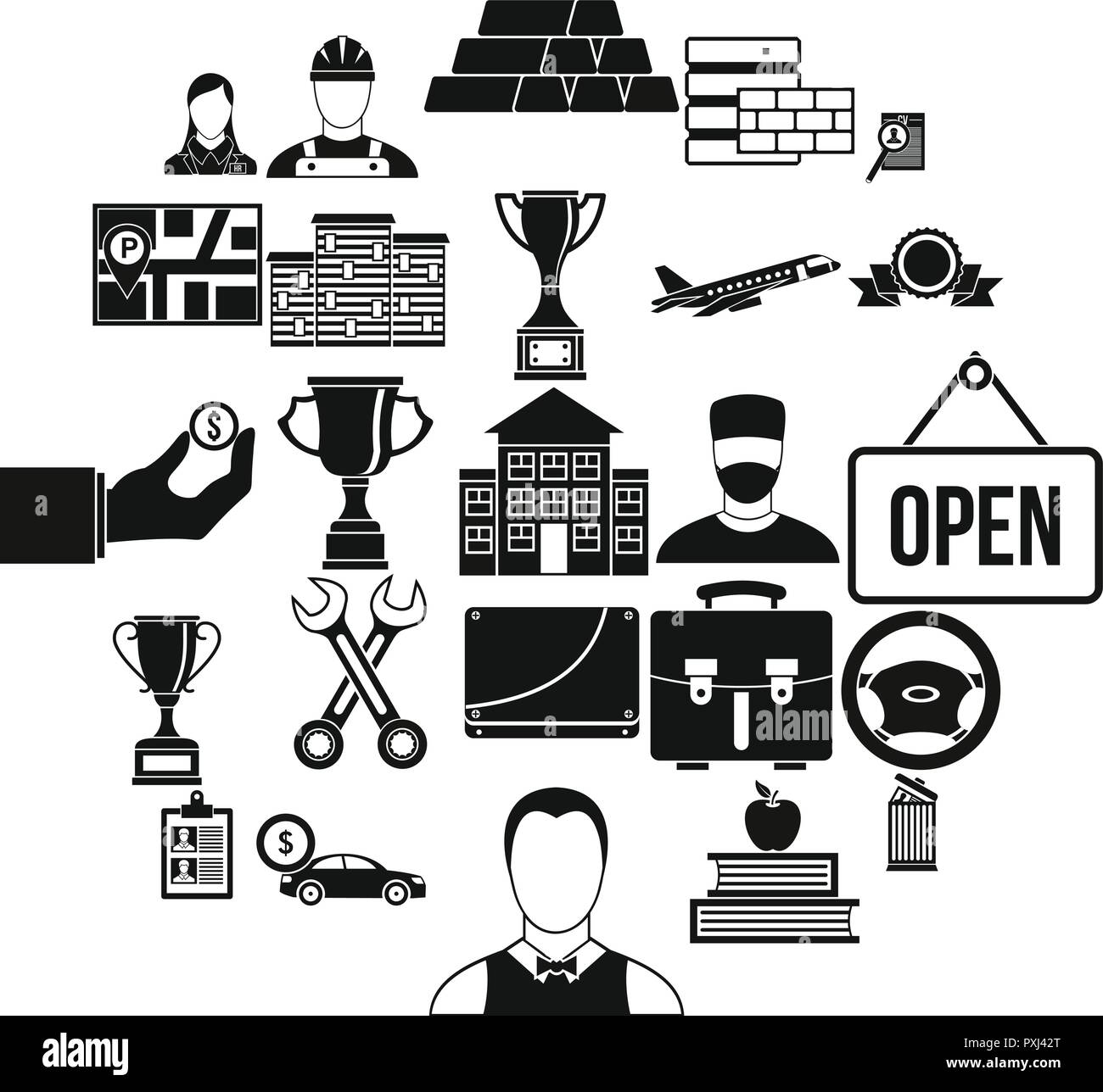 Exchequer icons set, simple style Stock Vector Image & Art - Alamy