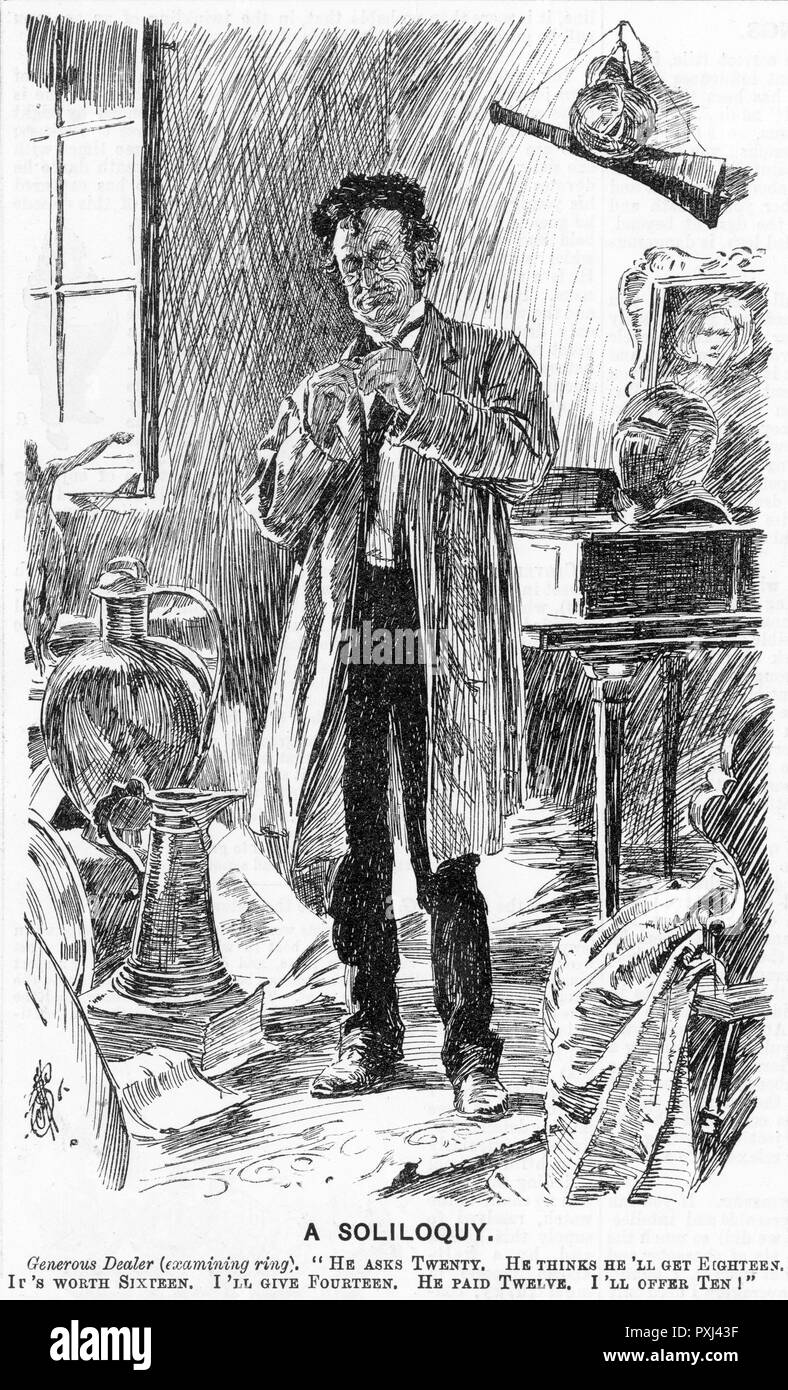 Cartoon, A Soliloquy (antique dealer Stock Photo - Alamy