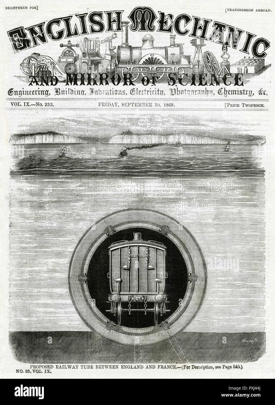 Bateman and Revys 'railway tube' project 1869 Stock Photo - Alamy