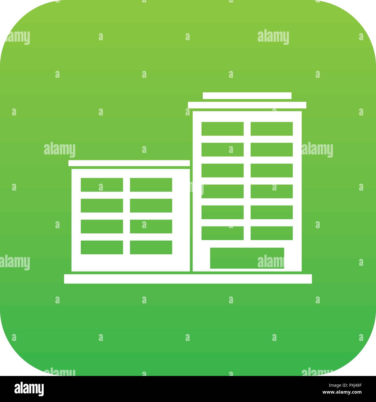 Manufacturing factory building icon digital green Stock Vector Image ...