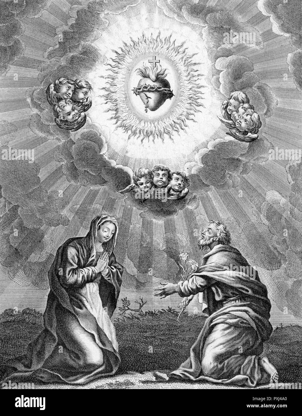 Sacred Heart Of Jesus And Mary High Resolution Stock Photography and ...