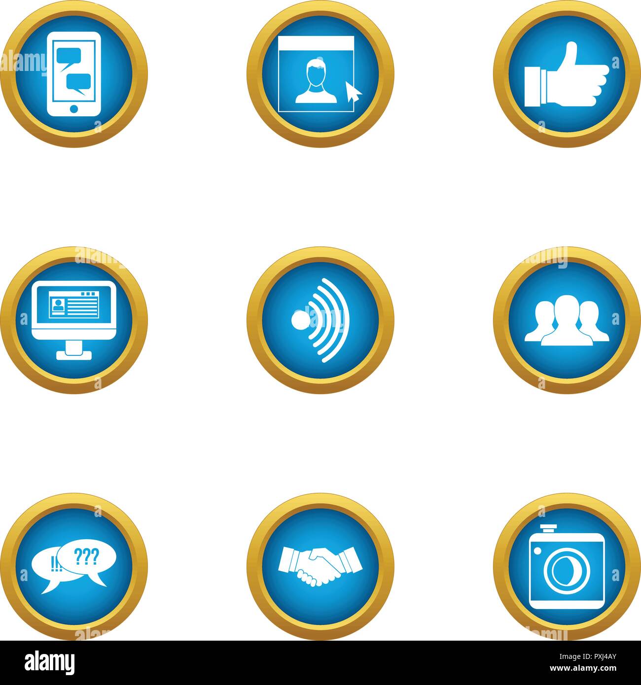 Negotiations icons set, flat style Stock Vector Image & Art - Alamy