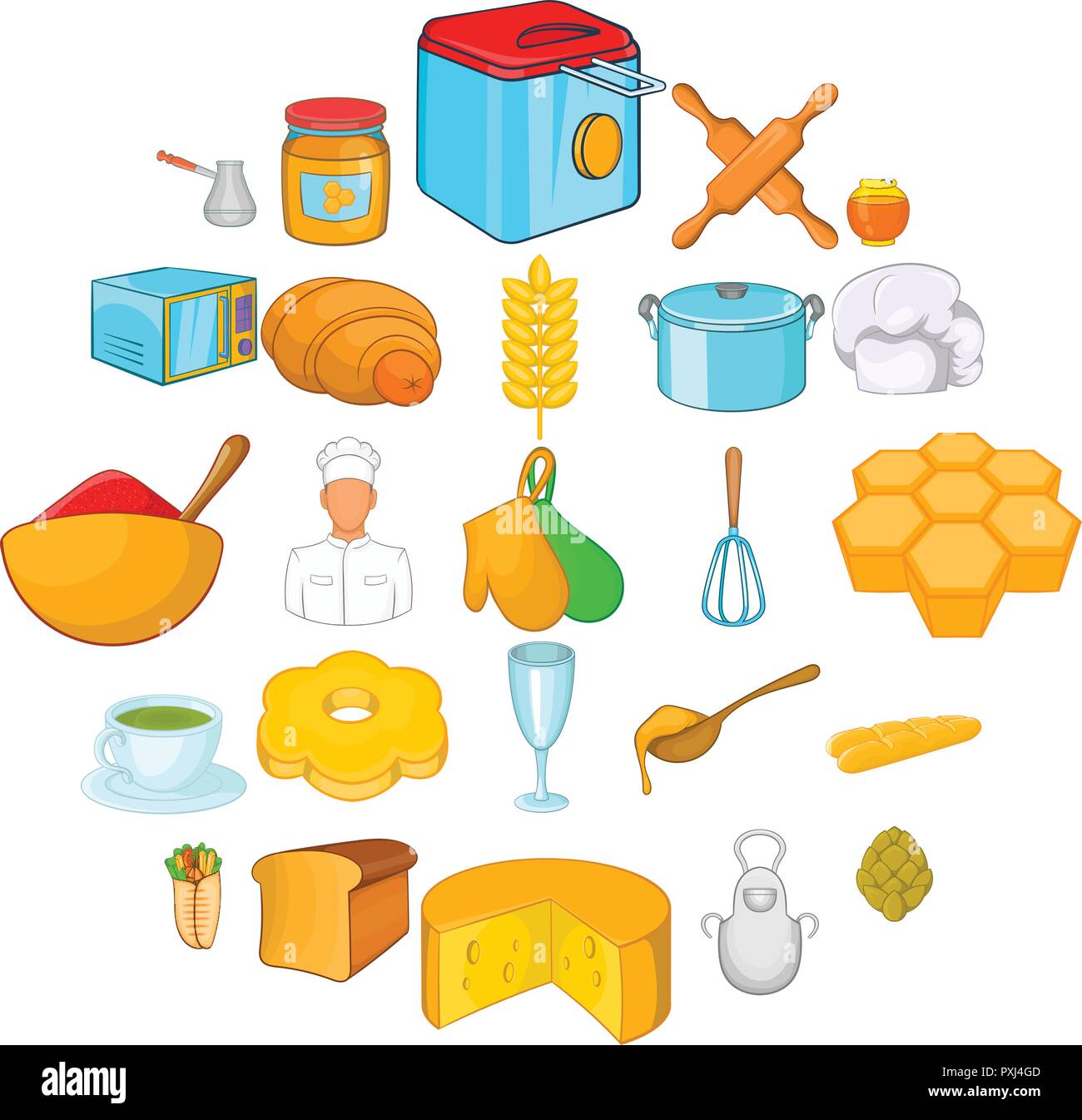 Bakehouse icons set, cartoon style Stock Vector Image & Art - Alamy
