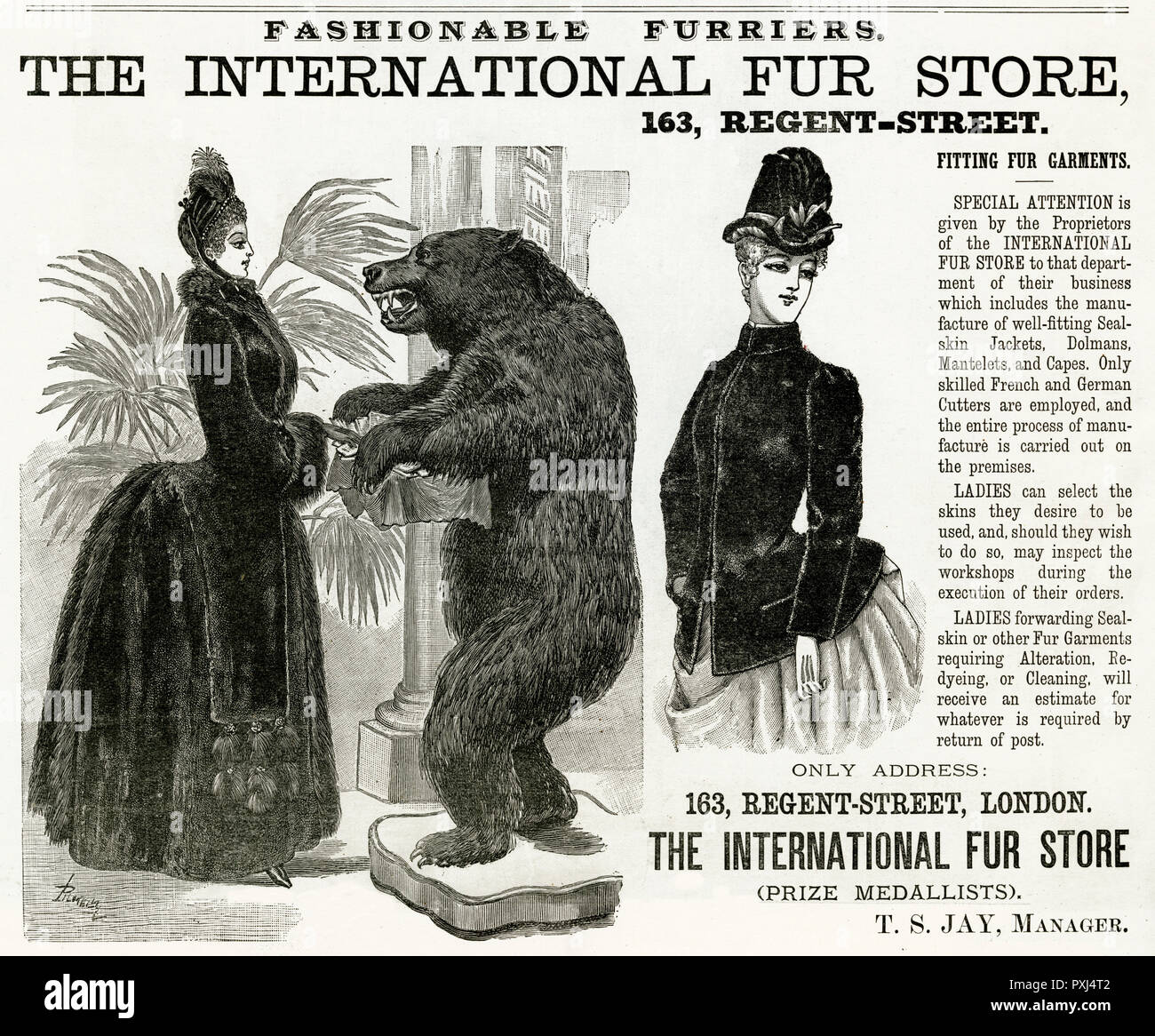 Advert for International Fur Store 1886 Stock Photo - Alamy