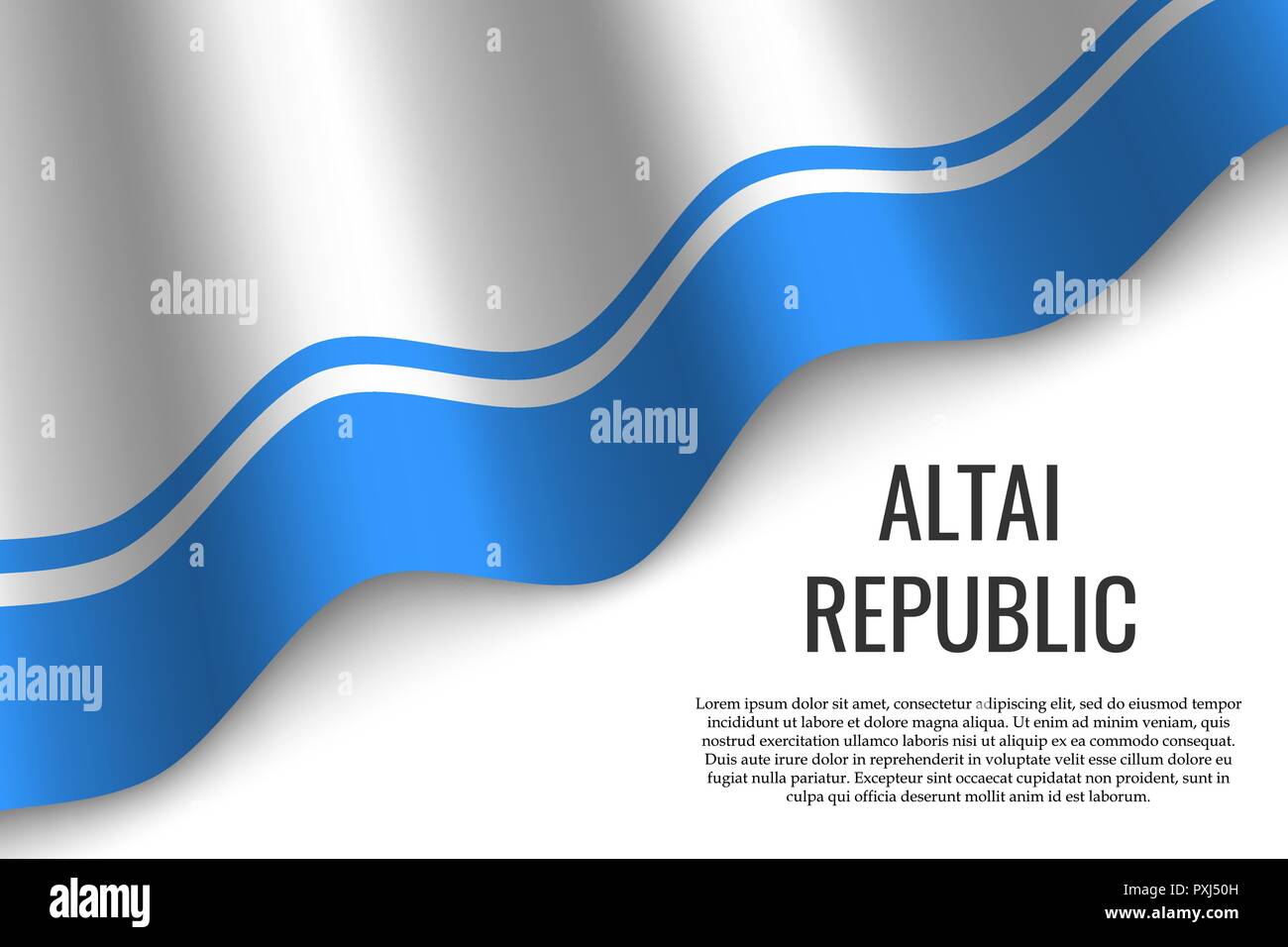 waving flag of Altai Republic is a region of Russia on transparent ...