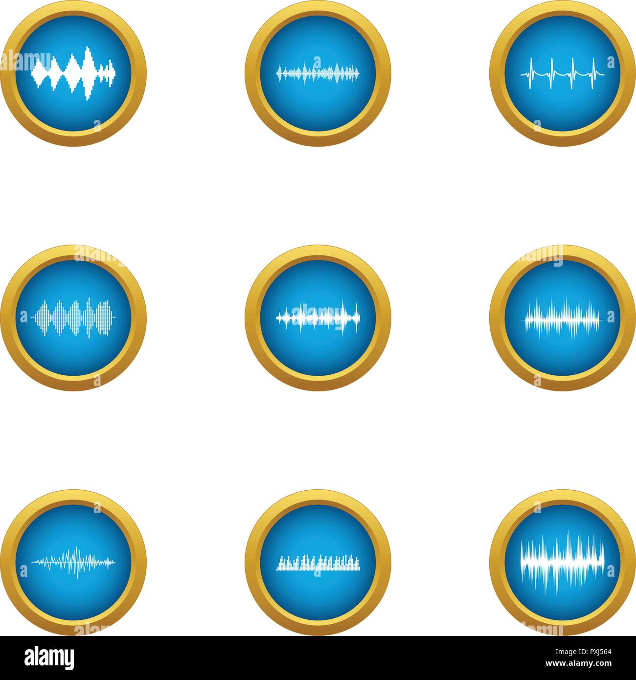 Music line icons set, flat style Stock Vector Image & Art - Alamy