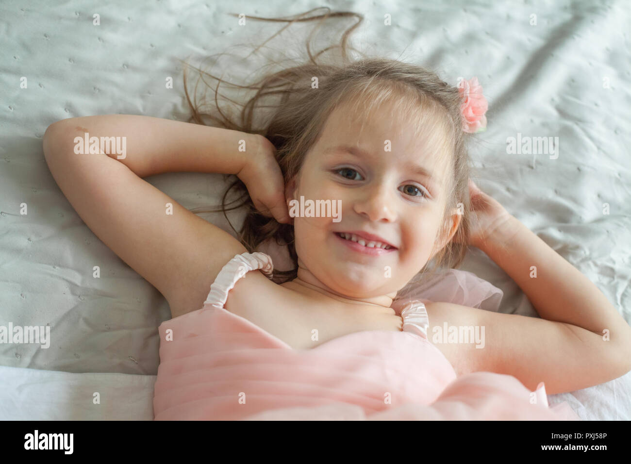 Cute child girl portrait (5 years old Stock Photo - Alamy
