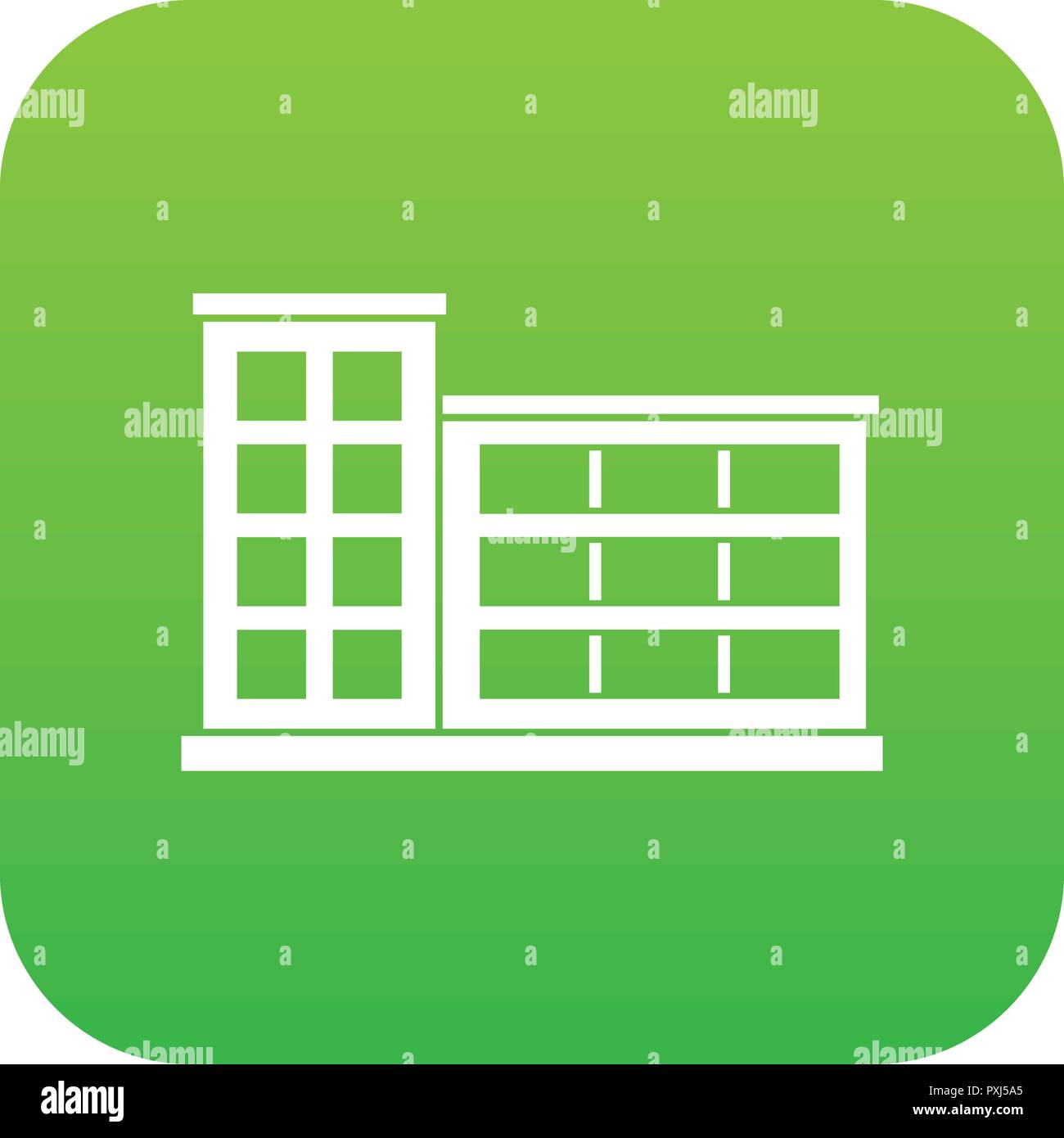 Industrial factory building icon digital green Stock Vector Image & Art ...