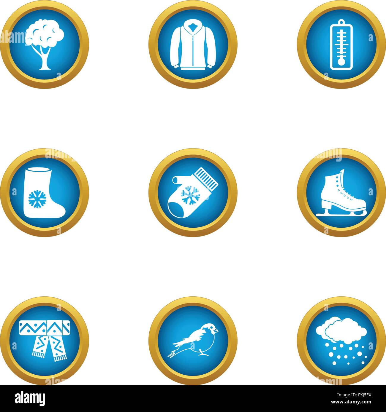 Winter flavour icons set, flat style Stock Vector Image & Art - Alamy