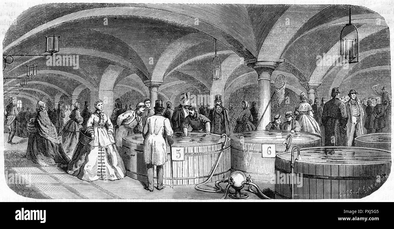 Fish hall market Black and White Stock Photos & Images - Alamy