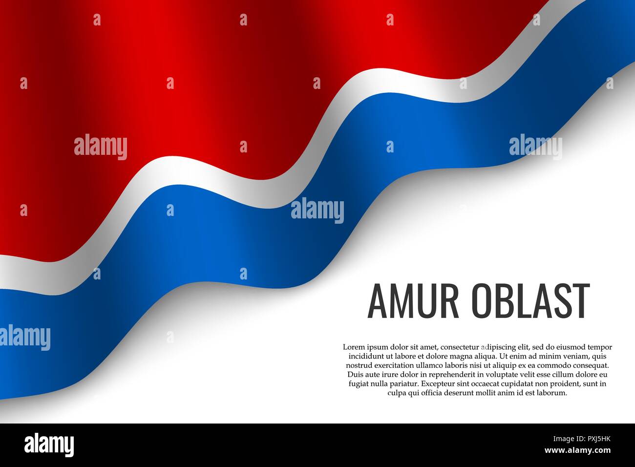 waving flag of Amur Oblast is a region of Russia on transparent ...