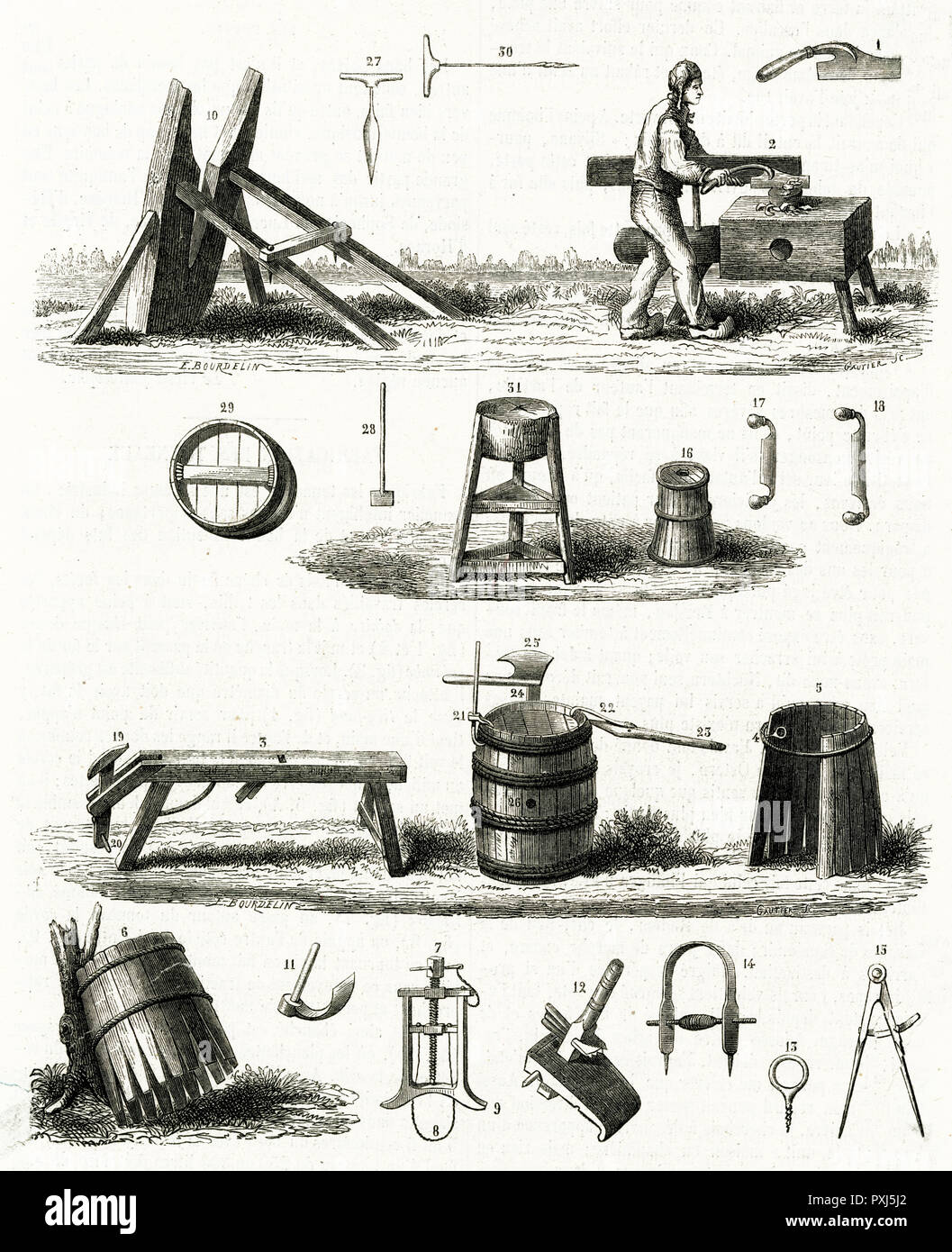 BARREL MAKING - COOPER Stock Photo - Alamy