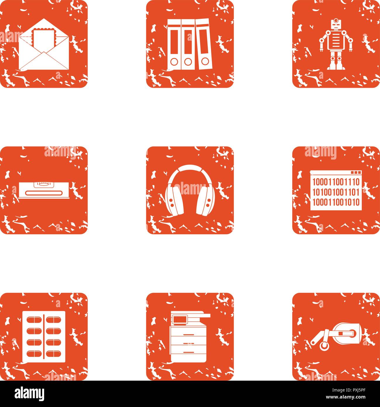 Office block icons set, grunge style Stock Vector Image & Art - Alamy