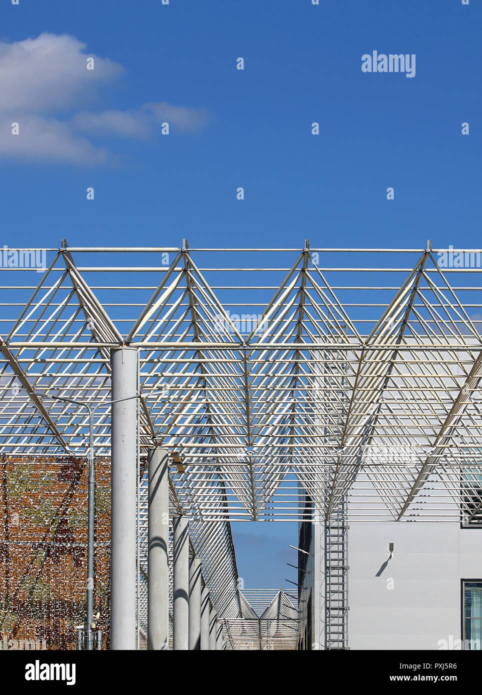 Tubular roof construction of an industrial facility Stock Photo - Alamy