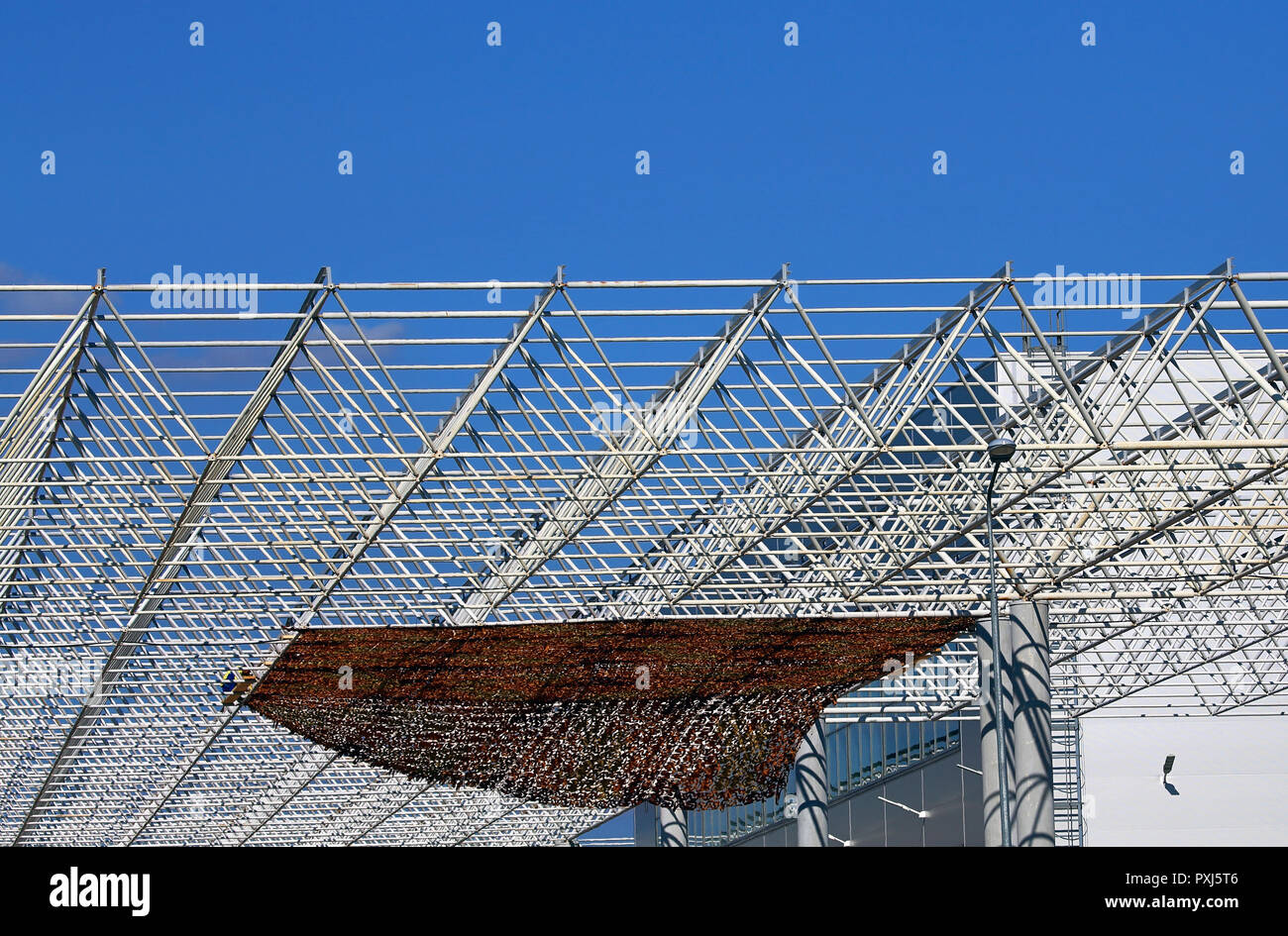 Tubular roof construction of an industrial facility Stock Photo - Alamy