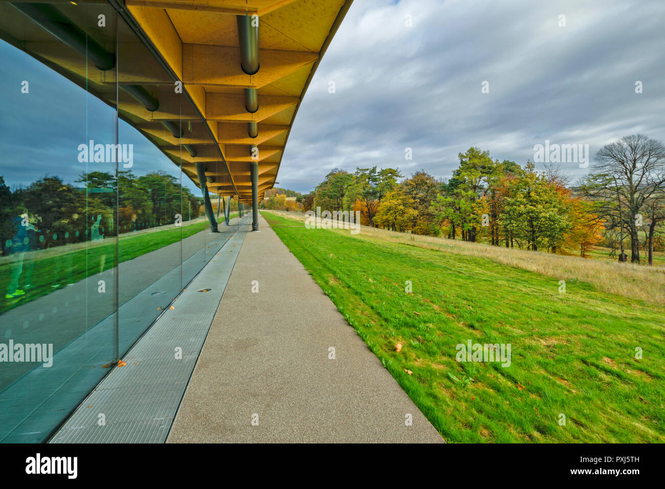 THE MACALLAN WHISKY DISTILLERY CRAIGELLACHIE MORAY SCOTLAND GLASS WALLS ...