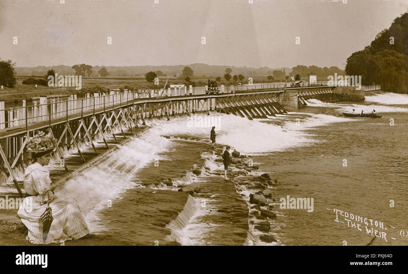 The Weir on the River Thames, Teddington, Middlesex Stock Photo - Alamy