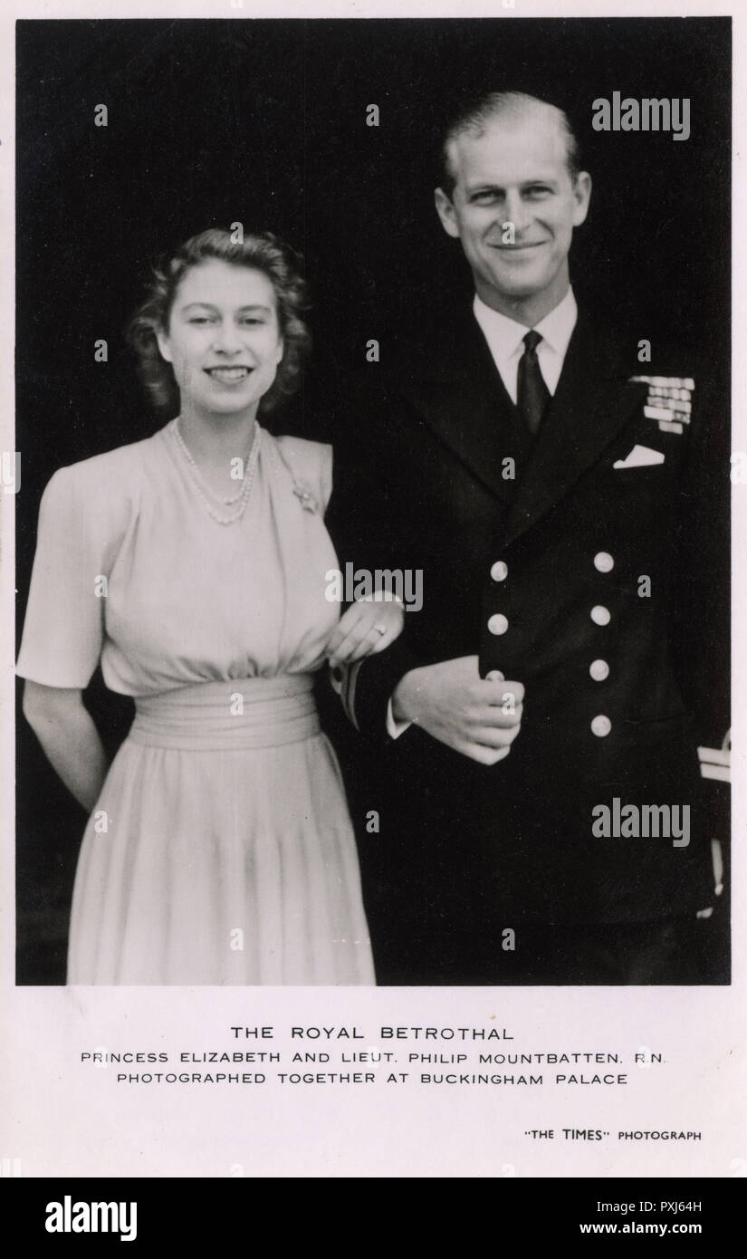 Engagement of Princess Elizabeth and Philip Mountbatten Stock Photo - Alamy