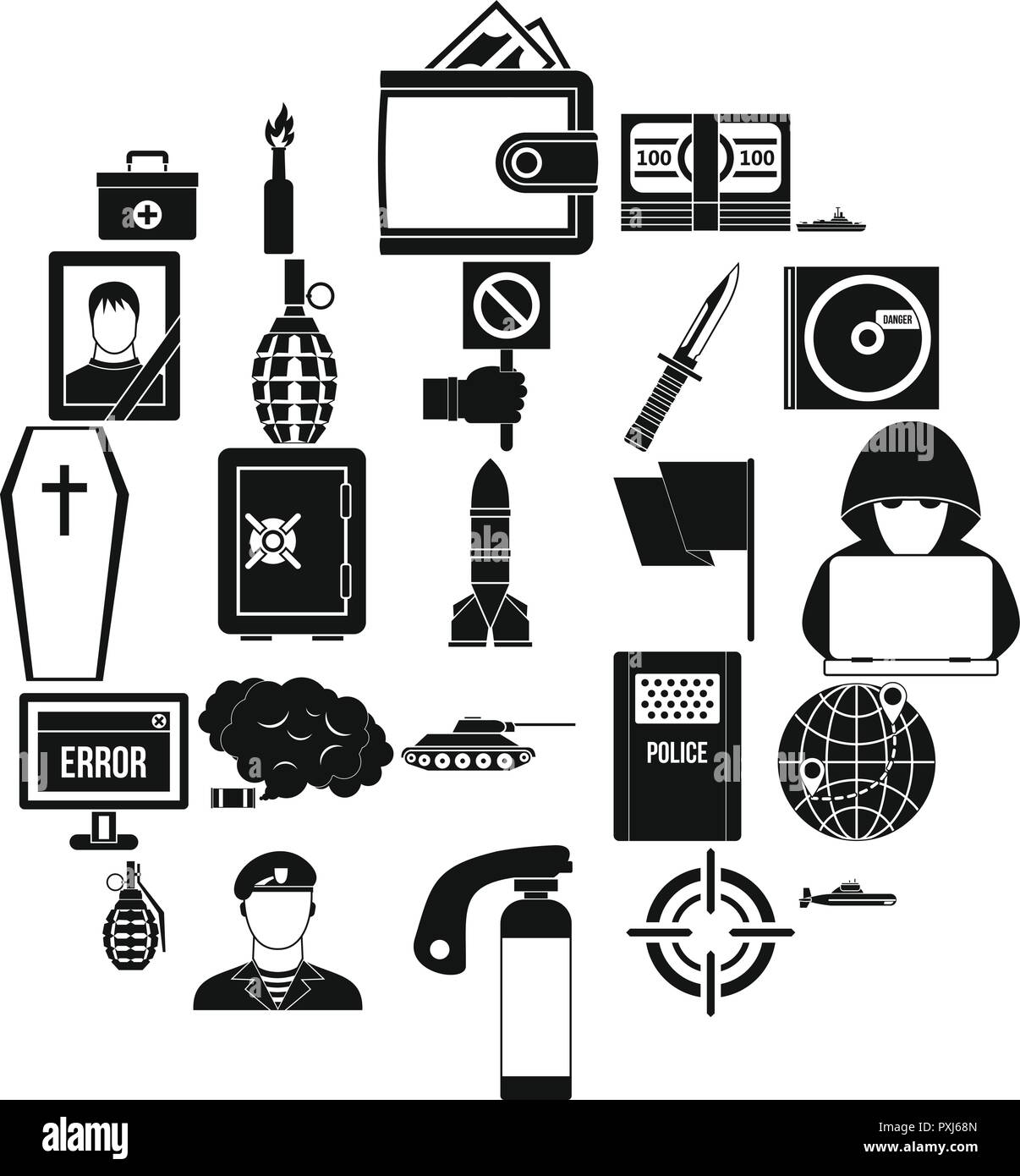 Battle icons set, simple style Stock Vector Image & Art - Alamy