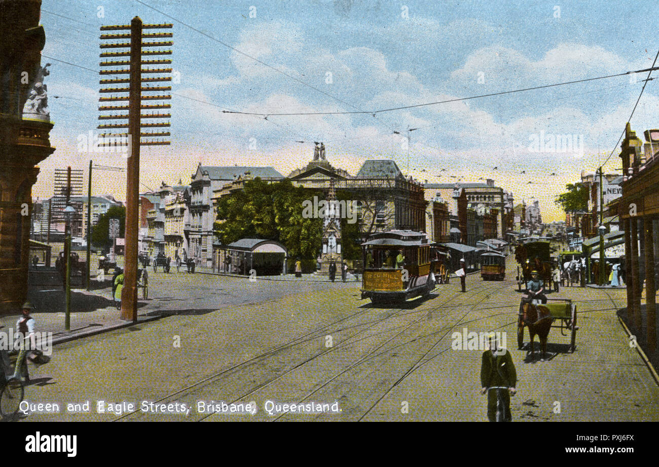 Queen and Eagle Streets, Brisbane, Queensland, Australia Stock Photo ...