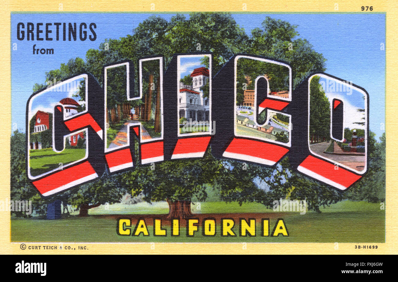 Place Name Large Letter Card - Chico, California Stock Photo - Alamy