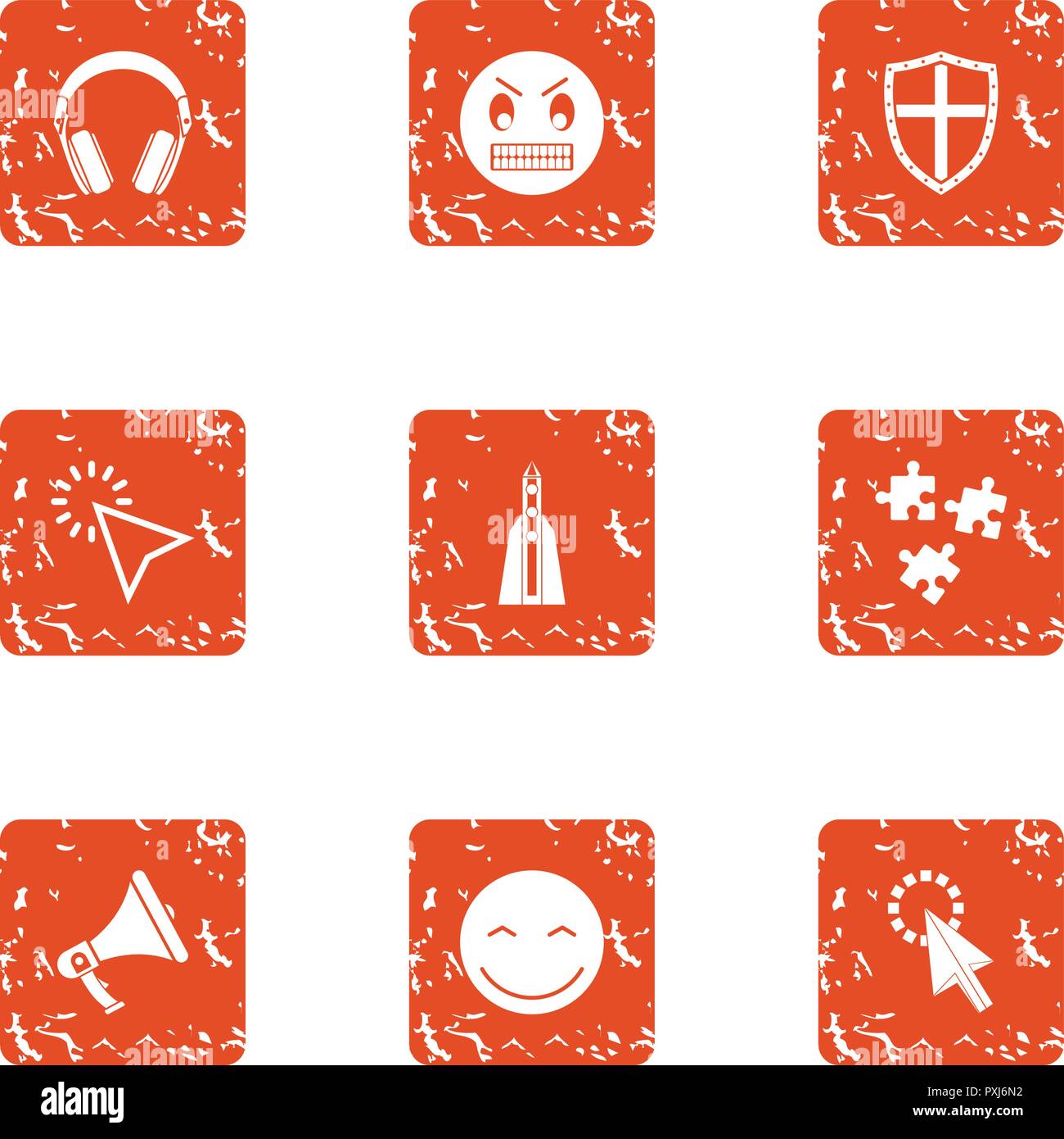 Raise spirit icons set, grunge style Stock Vector Image & Art - Alamy