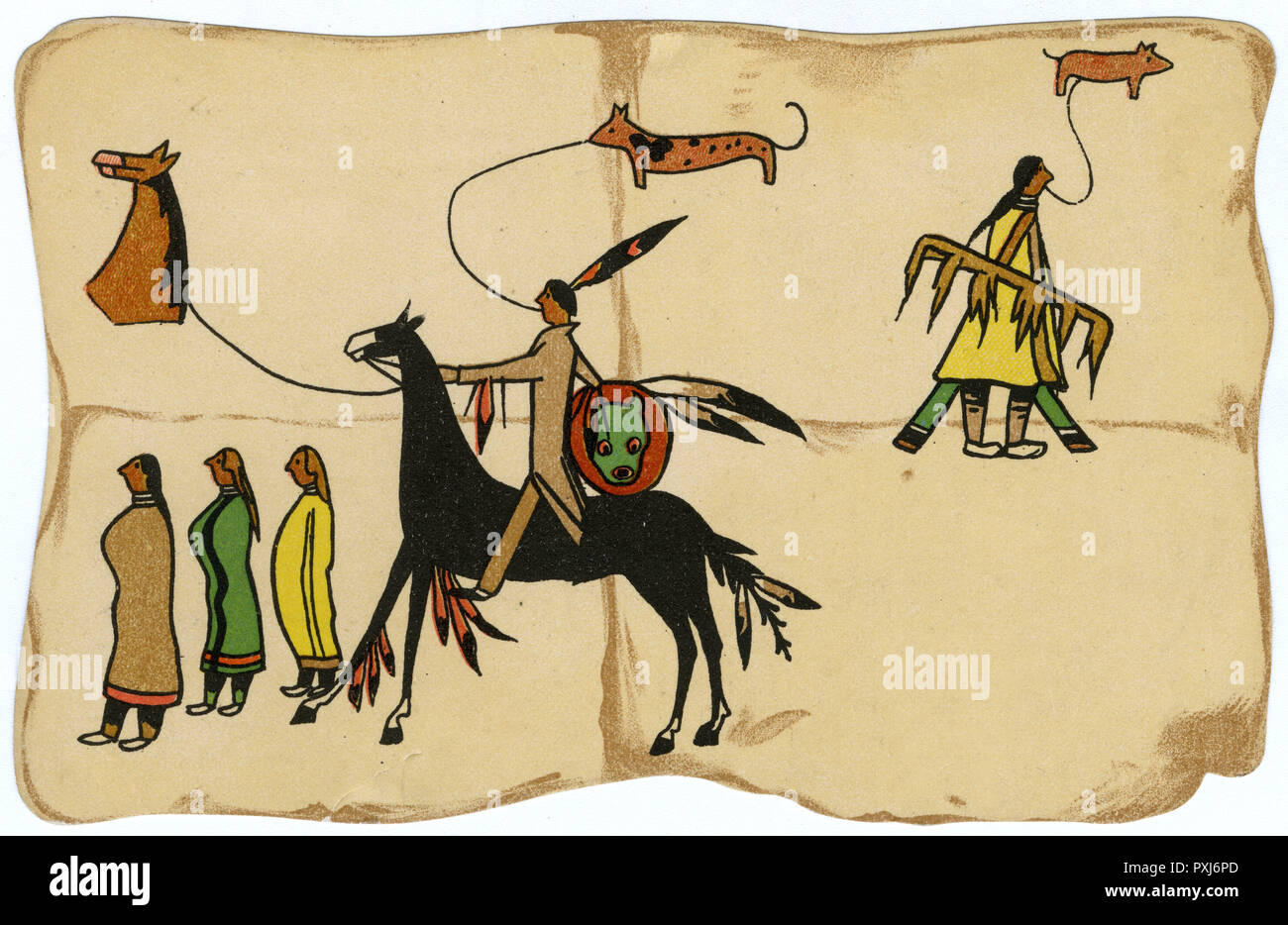 Native American Pictographs On Hides