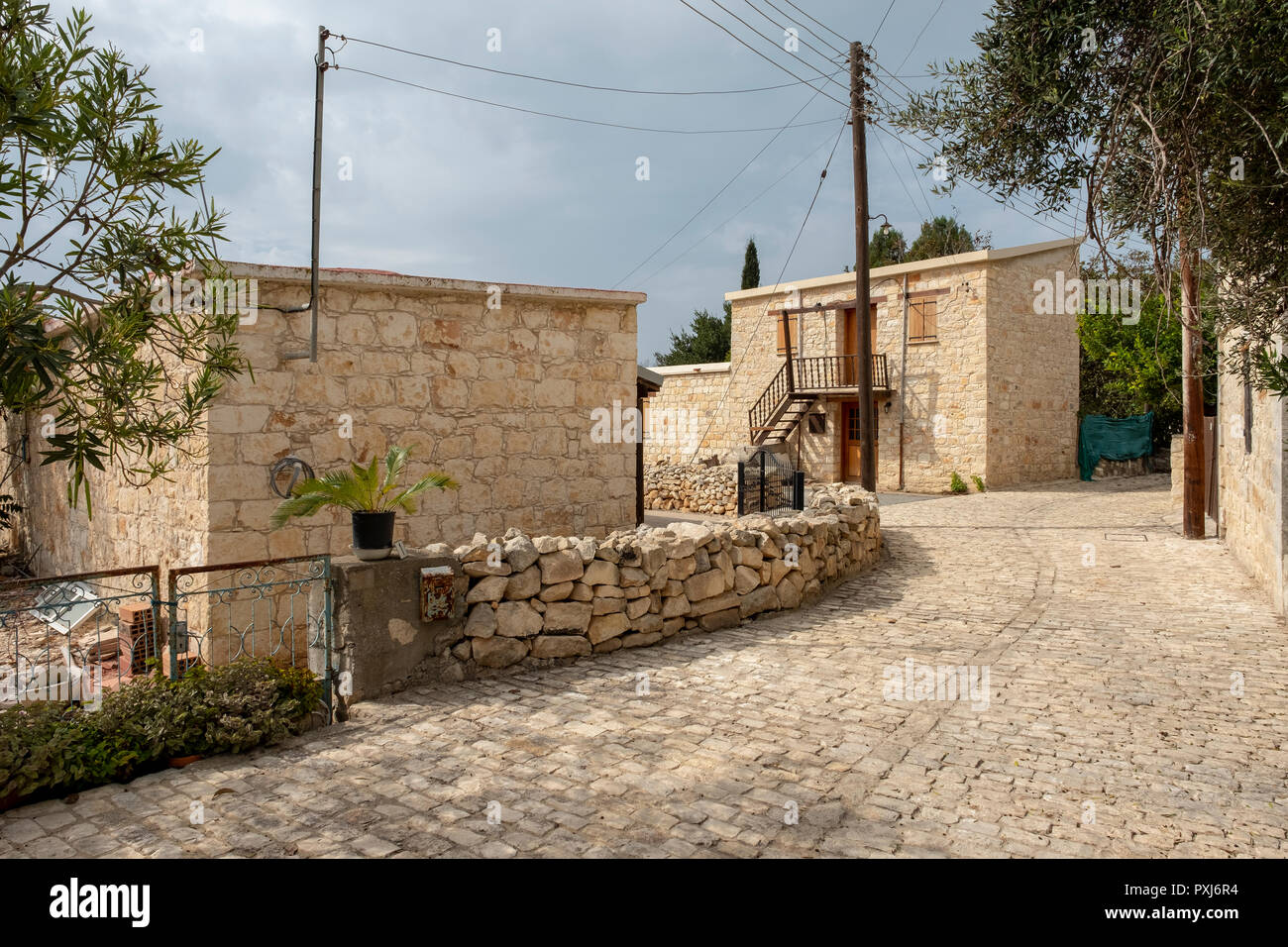 Unnamed street in Kathikas village Paphos region, Cyprus Stock Photo ...
