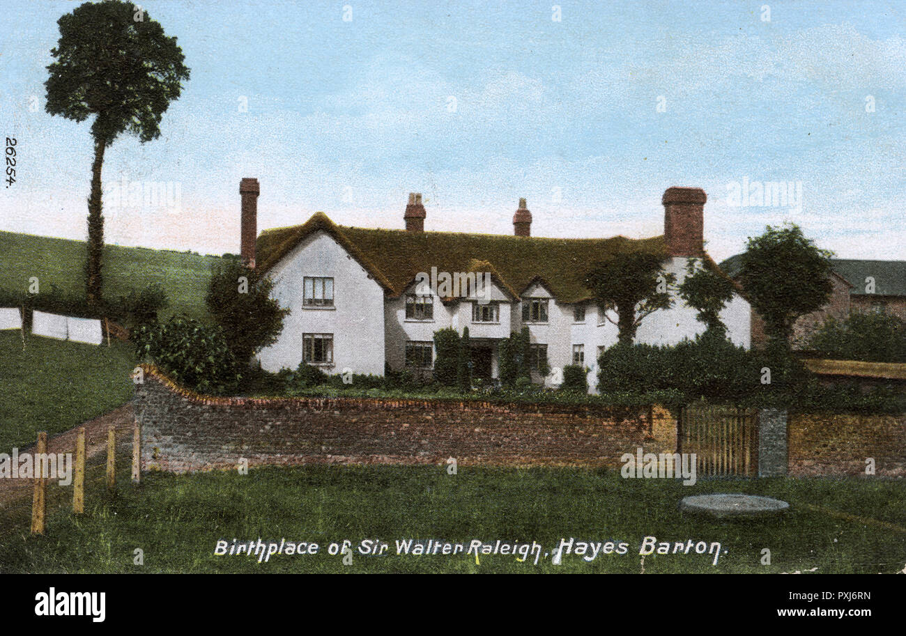 The Birthplace of Sir Walter Raleigh, Hayes Barton, Devon Stock Photo ...